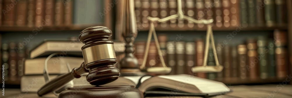 Legal Symbols An Iconic Gavel and Scales of Justice Illustrated Within ...