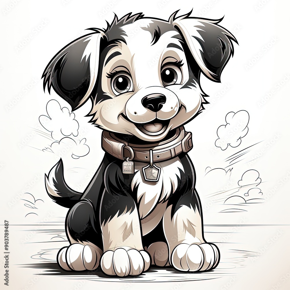 Vector Cartoon Illustration of an Adorable Beauceron Shepherd Puppy ...
