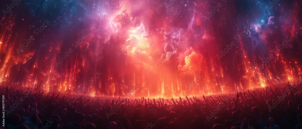 Dynamic concert party stadium rock festival captured in ultra sharp ...