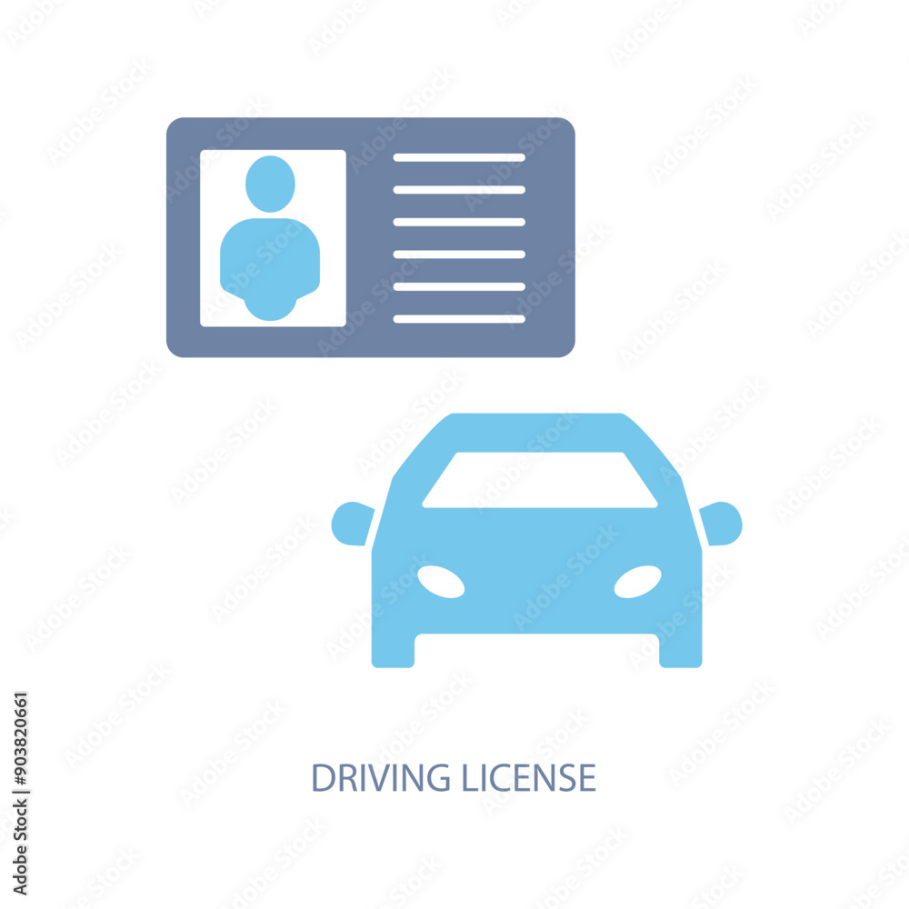 driving license concept line icon. Simple element illustration. driving ...