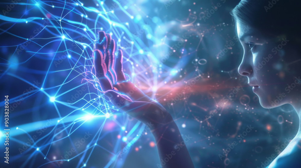 Interactive AI Interface: An image showing a person interacting with an ...