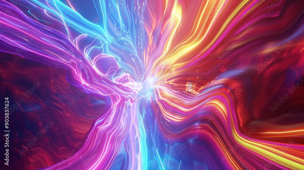 Vibrant colorful wavy light ray background for wallpapers 4k, realistic ...
