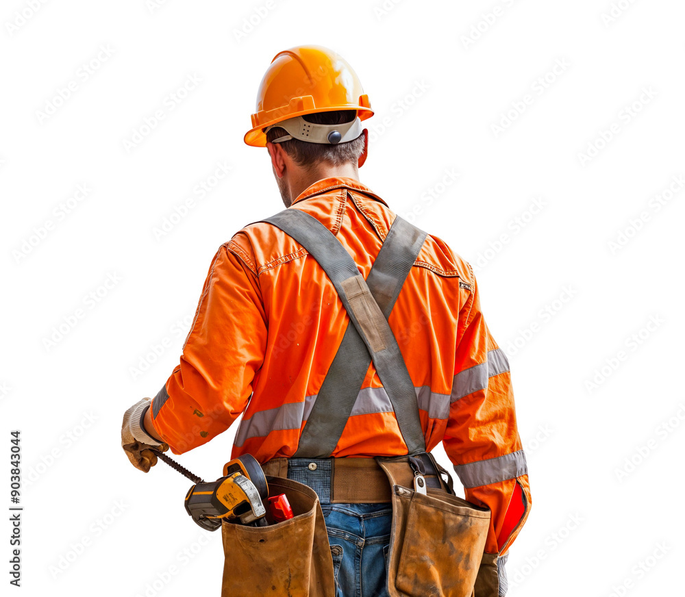 Construction Worker: Back to Work. A skilled construction worker, clad ...
