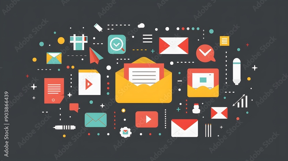 Professional email marketing setup with primary colors, enhancing ...