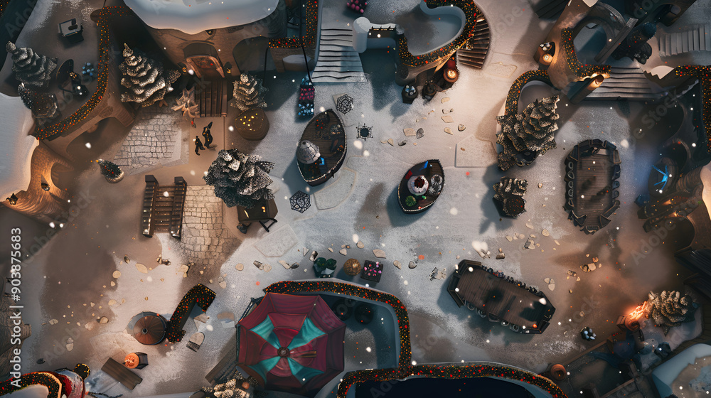 Christmas Battle Map - DnD, RPG Map for Dungeons and Dragons, Game ...