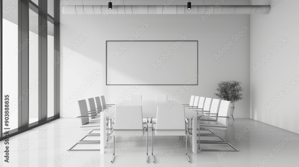 Minimalist office conference room workspace design simple Seminar room ...