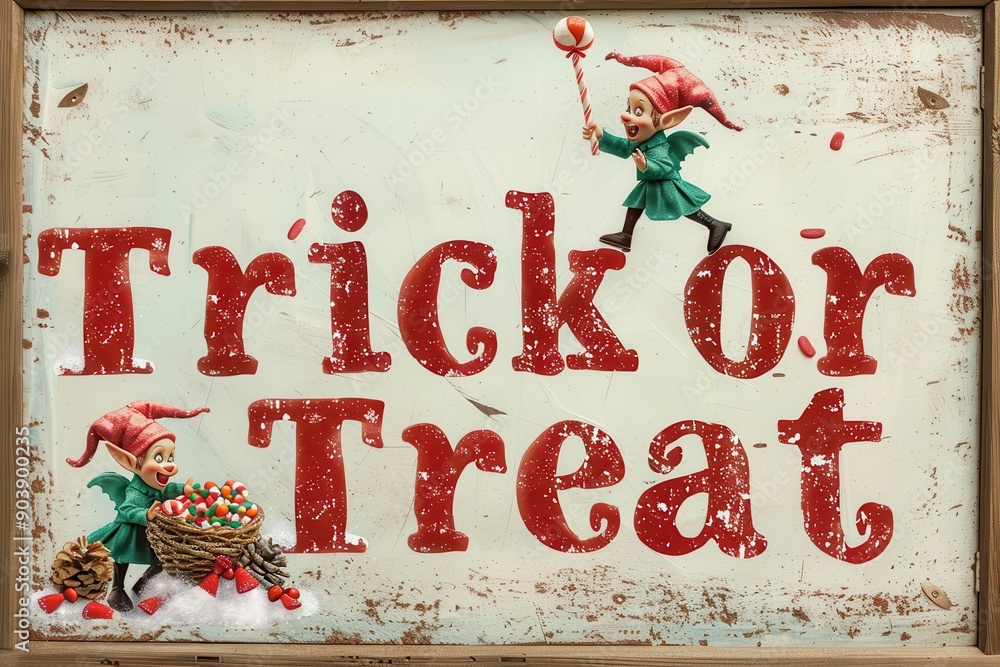 Mischievous Elves Collage: Images of elves causing Halloween mischief ...