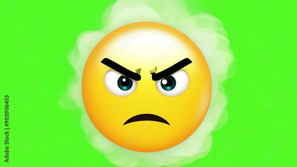 Angry Emoji Green Screen Chroma Key. Angry reaction green screen ...