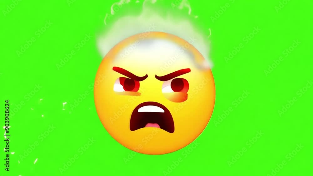 Angry Emoji Green Screen Chroma Key. Angry reaction green screen ...