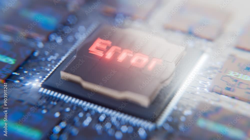Critical Error Message Flashing On Processor Computer Malfunction