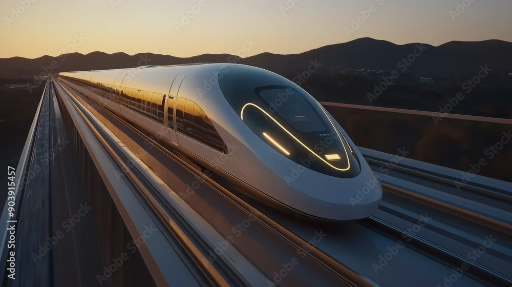 high speed super fast modern bullet train based on hyper loop system ...