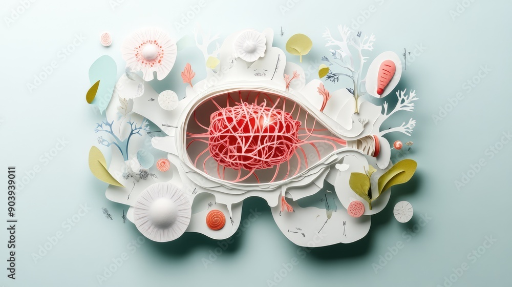 Detailed Paper-Cut Plant Cell Diagram for Biology Education and ...