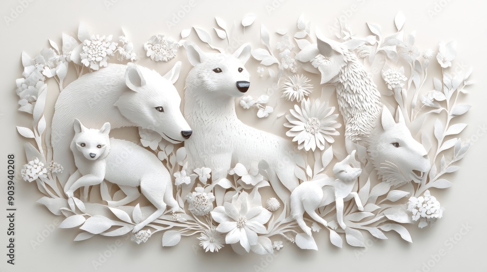 Enchanting Paper Art Illustration of an Ecosystem Food Web ...