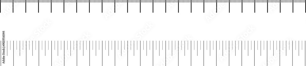 Graduated ruler vector illustration on a white background. Inch and ...