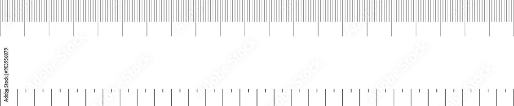Graduated ruler vector illustration on a white background. Inch and ...