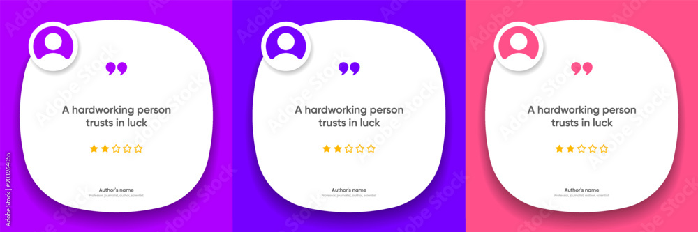 3D bubble testimonial banner, quote, infographic. Social media post ...