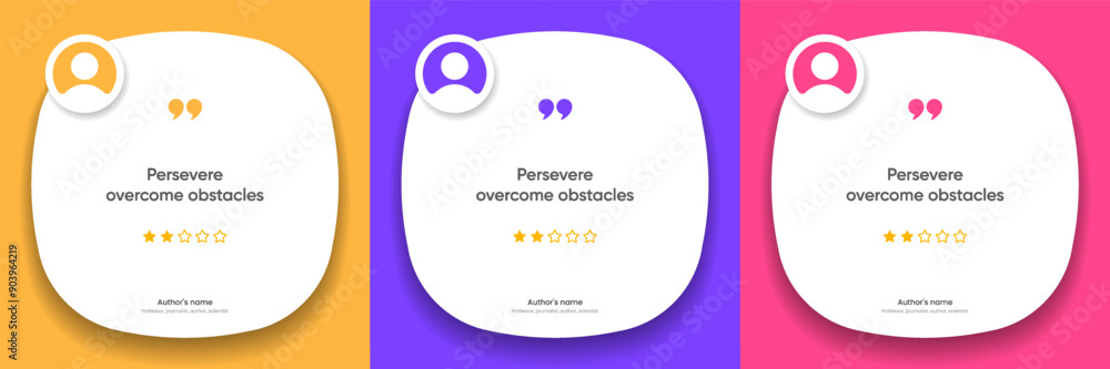 3D bubble testimonial banner, quote, infographic. Social media post ...