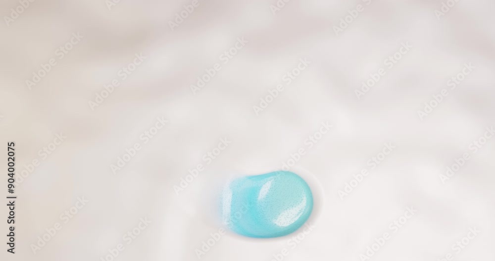 3D looping animation of stirring blue gel and cream. The concept of ...