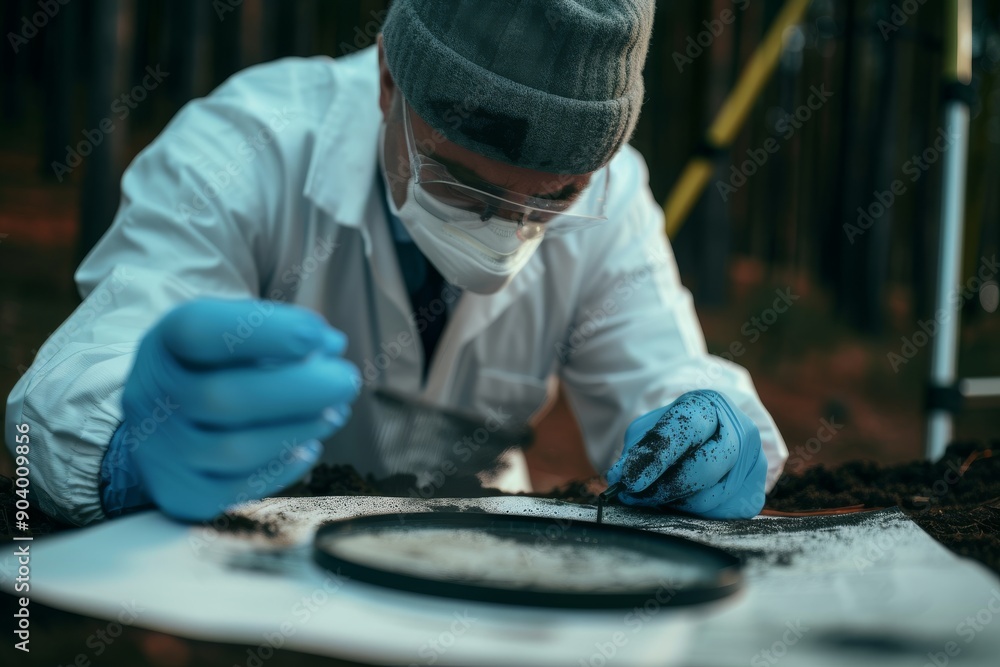 Forensic Science Forensics on murder crime scene photographing evidence ...