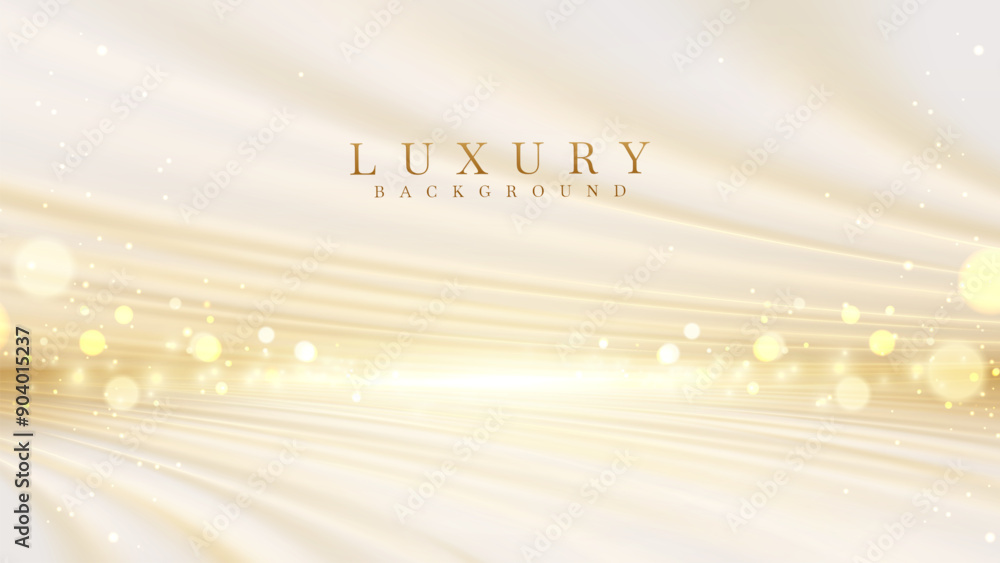 Elegant stage backdrop with golden lights shining from behind With ...