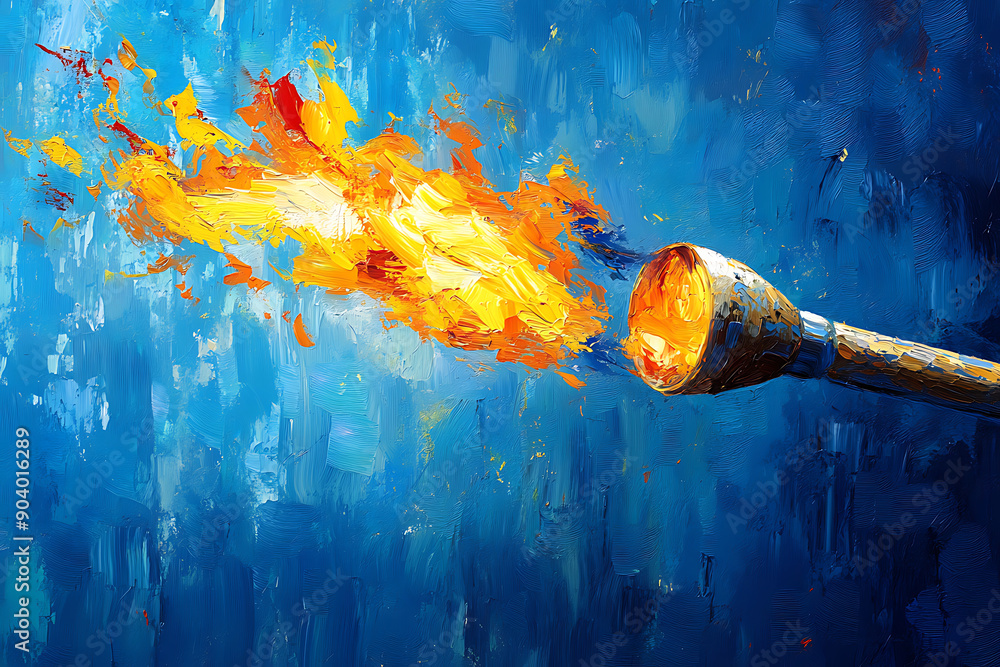 torch with fire flame. power and liberty concept - illustration Stock ...