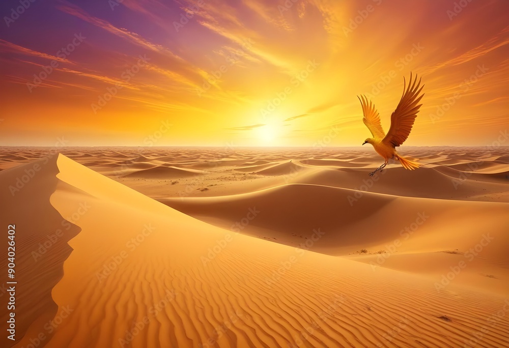 Mystical yellow abstract background featuring a vast desert of yellow ...