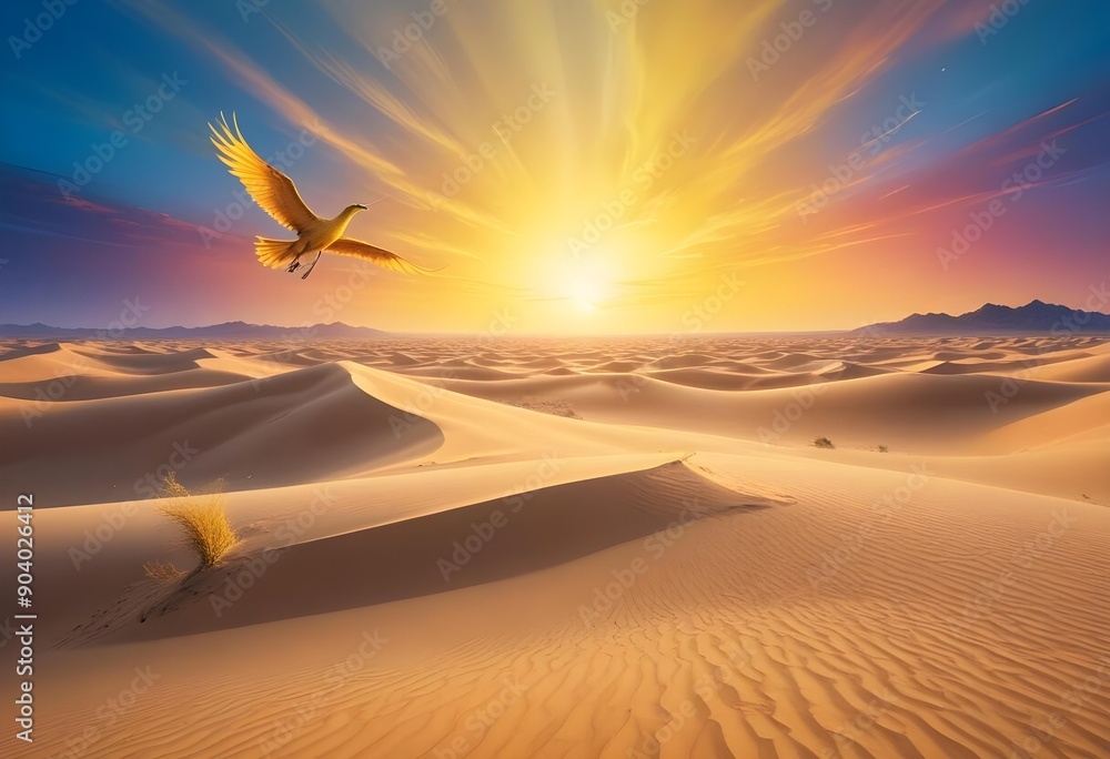 Mystical yellow abstract background featuring a vast desert of yellow ...