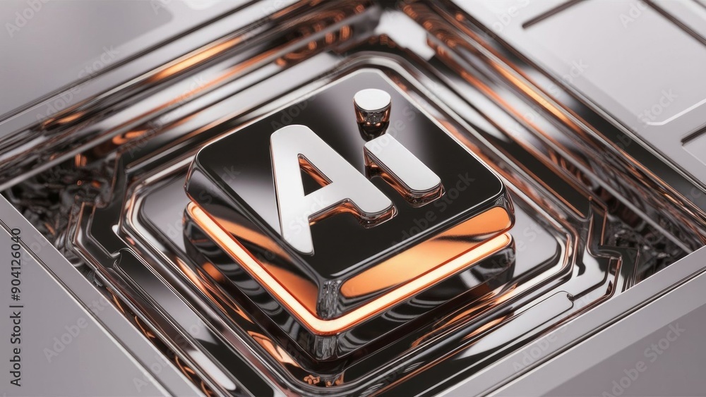 AI I Artificial Intelligence concept: Close up computer key with AI ...