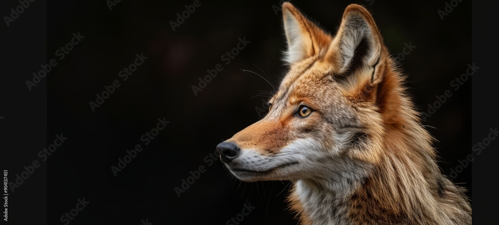 Maned Wolf. A close-up portrait of a maned wolf, highlighting its ...