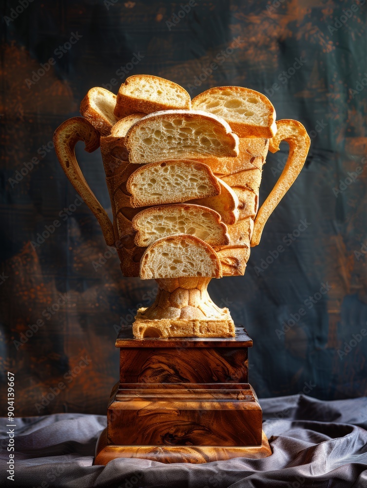 Bakery trophy. Winner's cup made of bread. A prize that is given to the ...