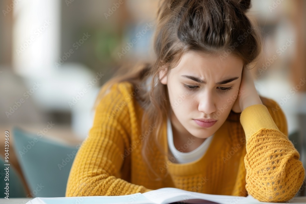Stressed Teenager Feeling Overwhelmed by Academic Pressure - Mental ...
