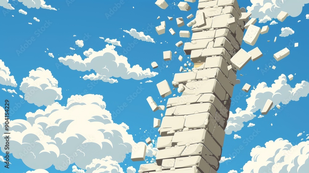 Column that is covered entirely with white ceramic bathroom tiles with ...