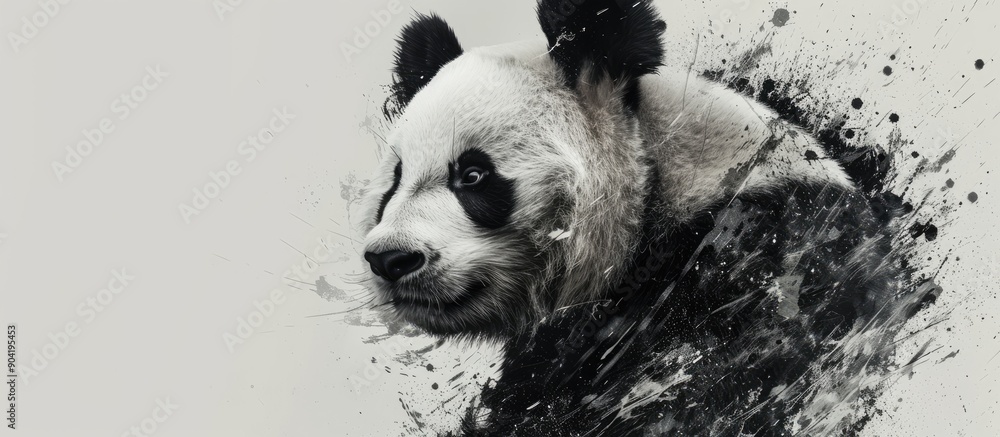 An accurate depiction of a giant panda in art or photos that closely ...