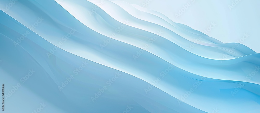Blue curved design with smooth shapes in varying shades of blue blurred ...