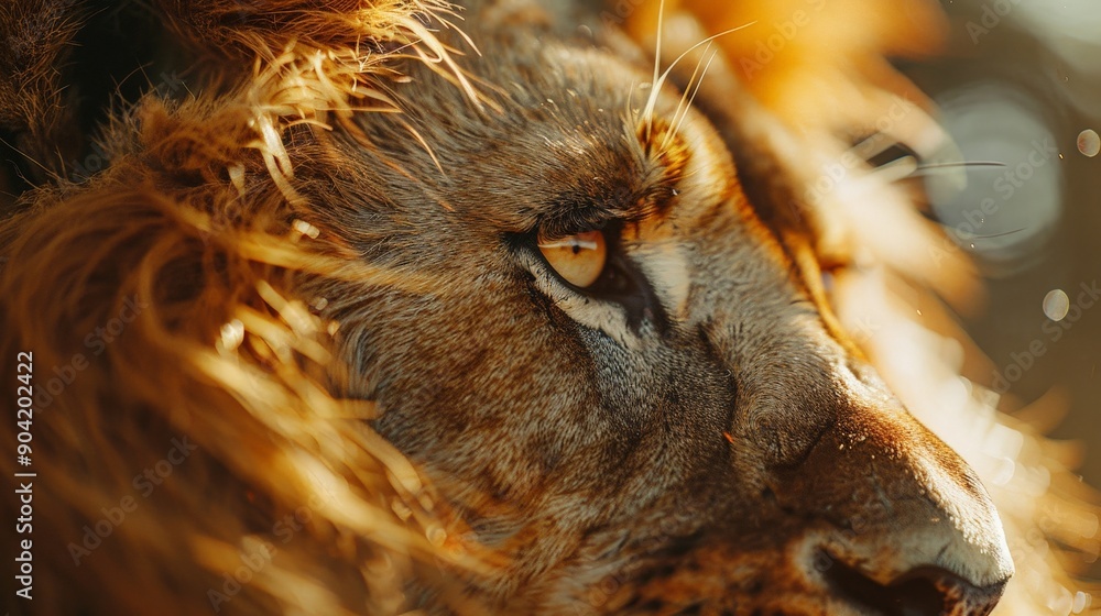 Extreme macro photograph of a lion mane and face showcasing its ...