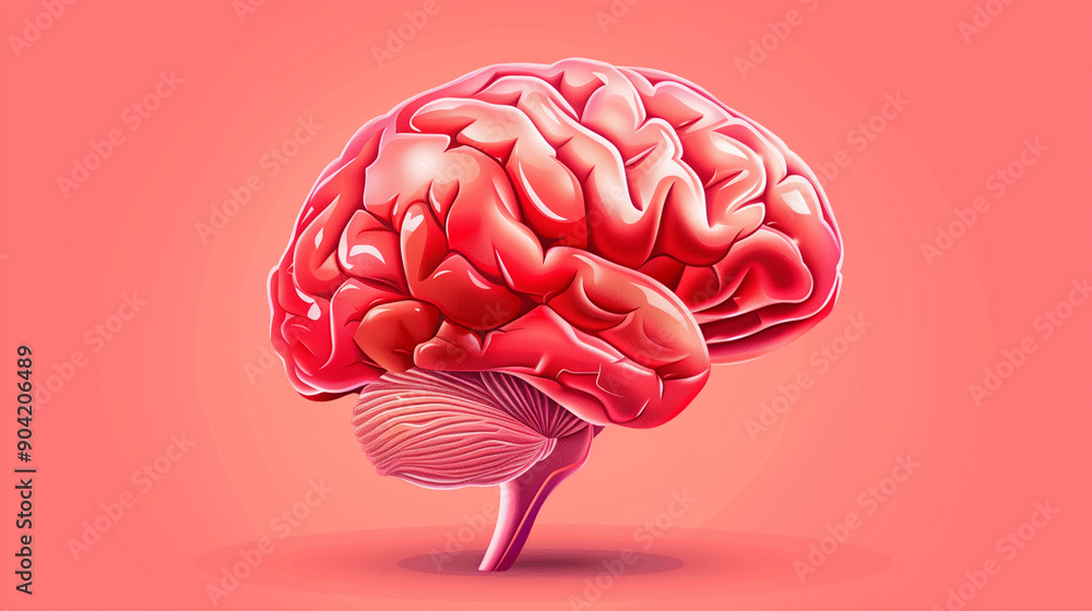 abstract brain illustration, colorful brain art, medical anatomy, human ...