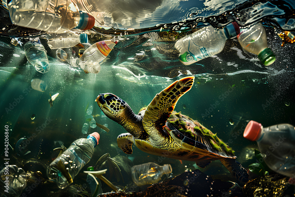 turtle split photography, photo is divided into distinct section, one ...