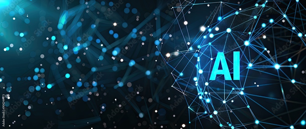 AI technology background with "AI" and artificial intelligence concept ...