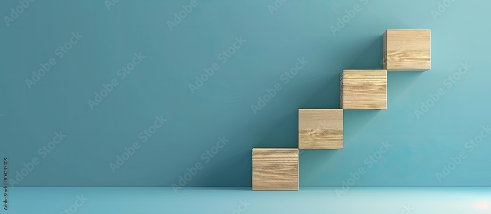 Creating a ladder metaphor using wooden blocks to depict a career ...