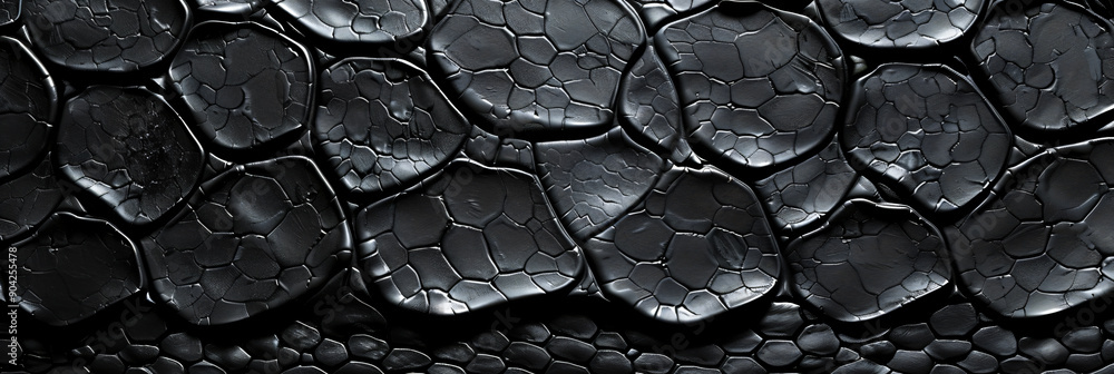 Black snake skin texture background, top view. Dark wallpaper with a ...
