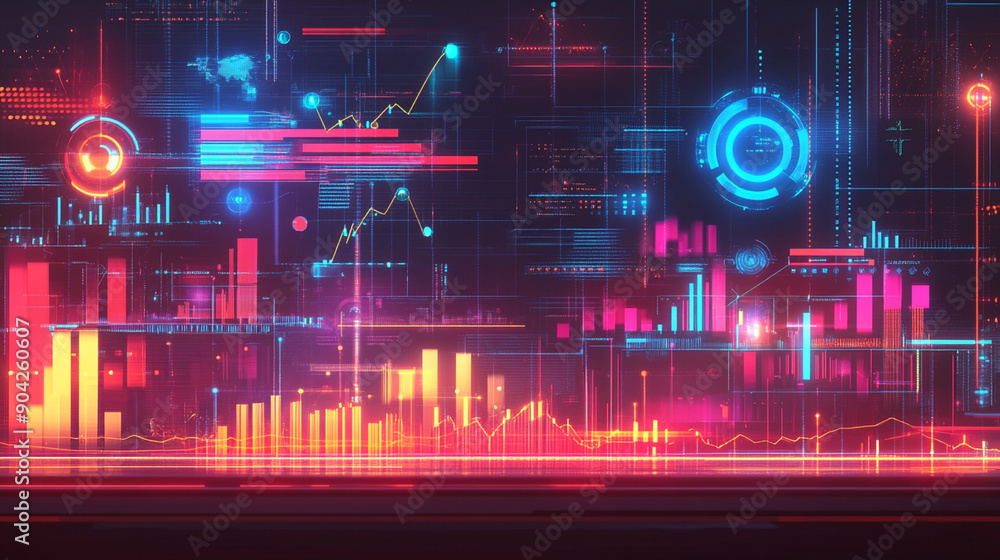 Business Process Automation Concept Illustration Showing Graphs For Distribution Analysis And