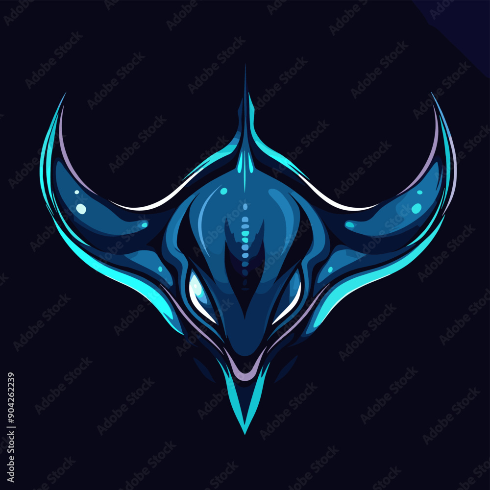 Stingray vector mascot logo design with modern illustration concept ...