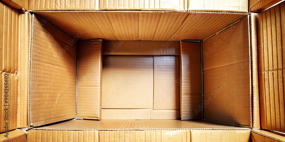 Open box for things Empty open cardboard box close up Packing for cargo ...