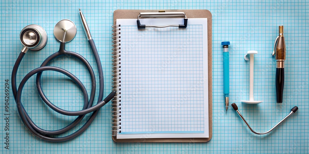 doctor's tools lay on patient's chart, ready for use Generative By AI ...