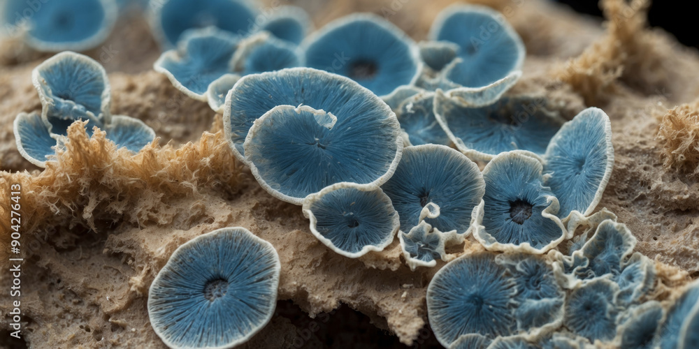 mushroom mycelium under the microscope , mushroom spores mold fungi in ...