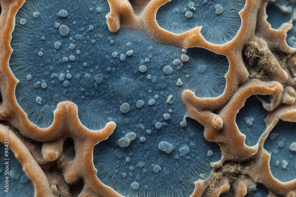 mushroom mycelium under the microscope , mushroom spores mold fungi in ...