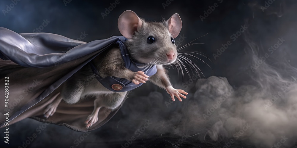 1. Adorable mouse superhero saves the day, action pose with cape ...