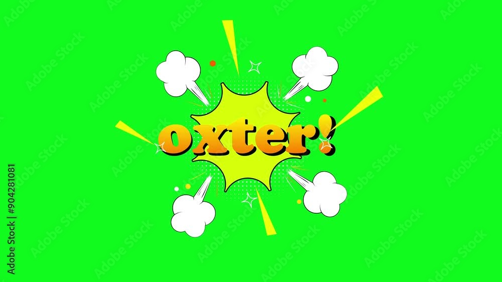 Oxter - 4K comic text pop art animation. Vintage colorful, pop-up ...