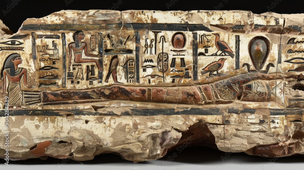 An ancient Egyptian cartouche inscribed with hieroglyphics, showcasing ...