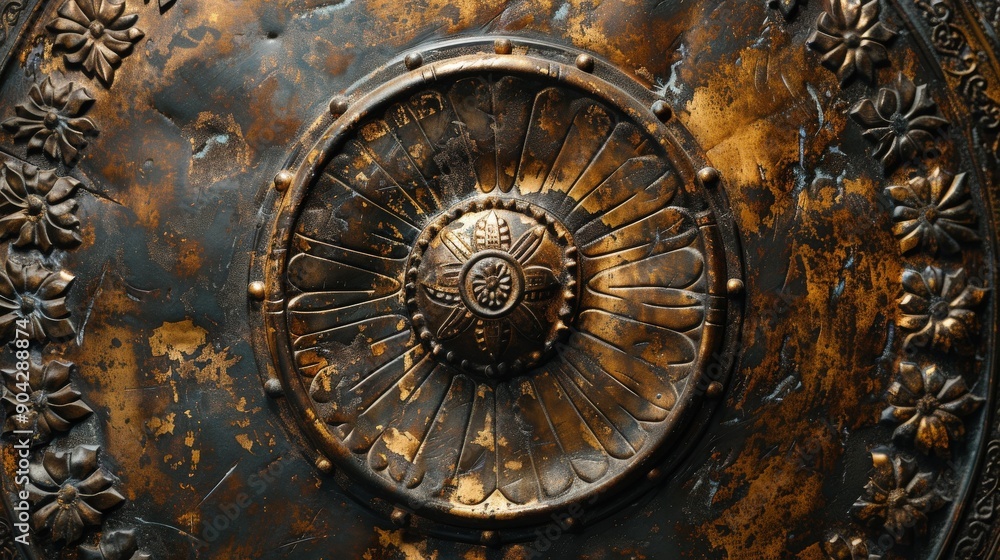 An ancient Greek shield showcases detailed craftsmanship and historical ...